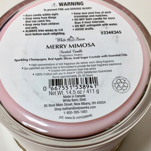Bath & Body Works | Accents | Merry Mimosa 3 Wick Candle Price Firm ...